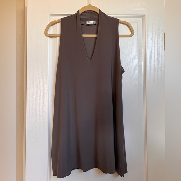 Sympli | Tops | Sympli Deep V Neck Tank In Coco Taupe | Poshmark
